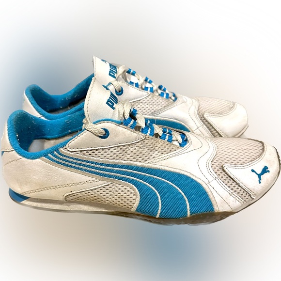 Puma | Shoes | Vtg Puma Blue White Athletic Running Shoes Sz75 Women ...